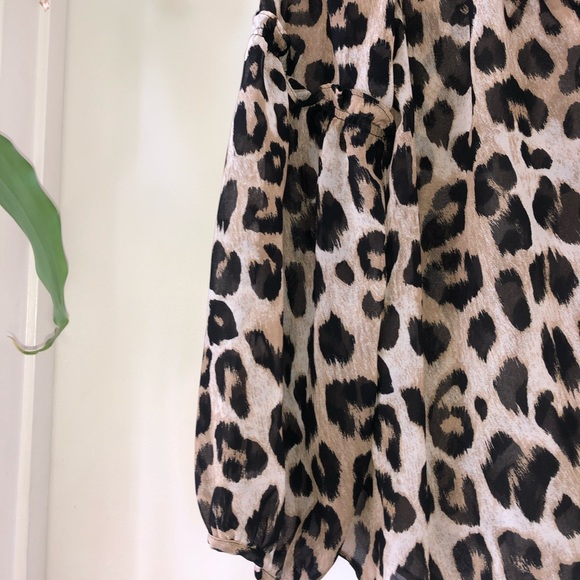 Banana Republic | Tops | Banana Republic Leopard Print Chiffon Blouse ...
